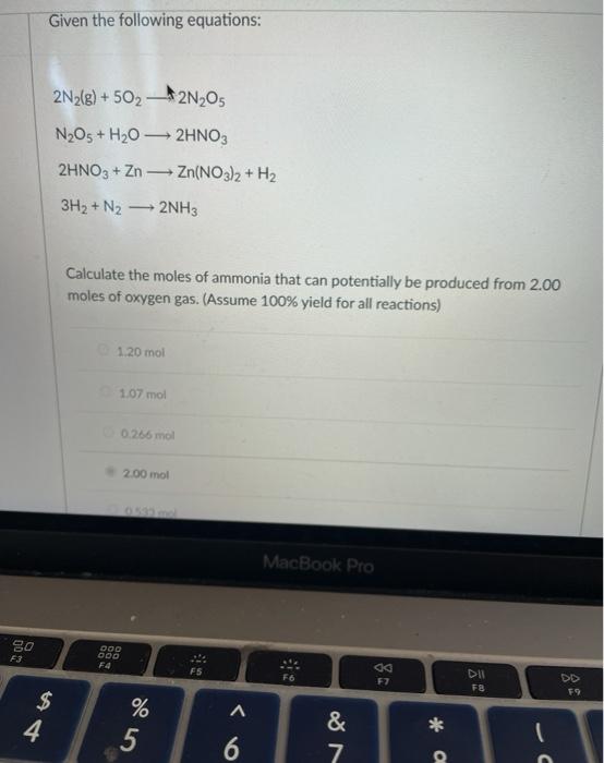 Solved Given the following equations: 2N2(g) +502 -2N205 | Chegg.com