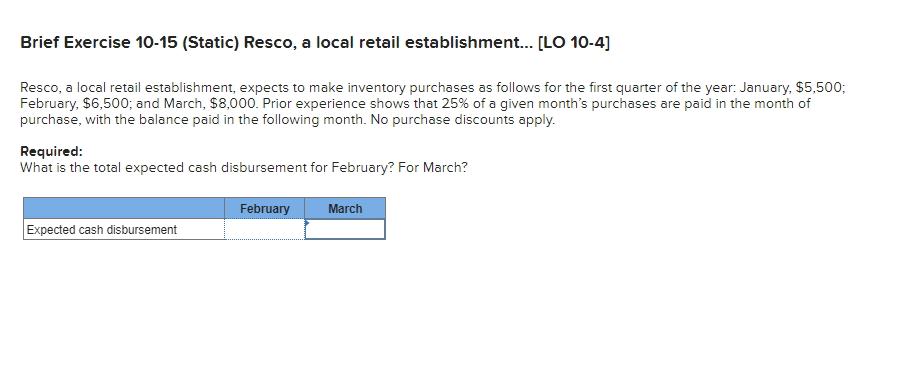 Solved Brief Exercise 10-15 (Static) ﻿Resco, a local retail | Chegg.com