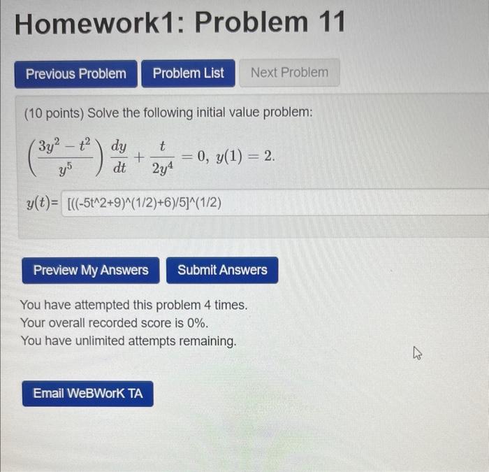Solved Homework1: Problem 11 (10 points) Solve the following | Chegg.com