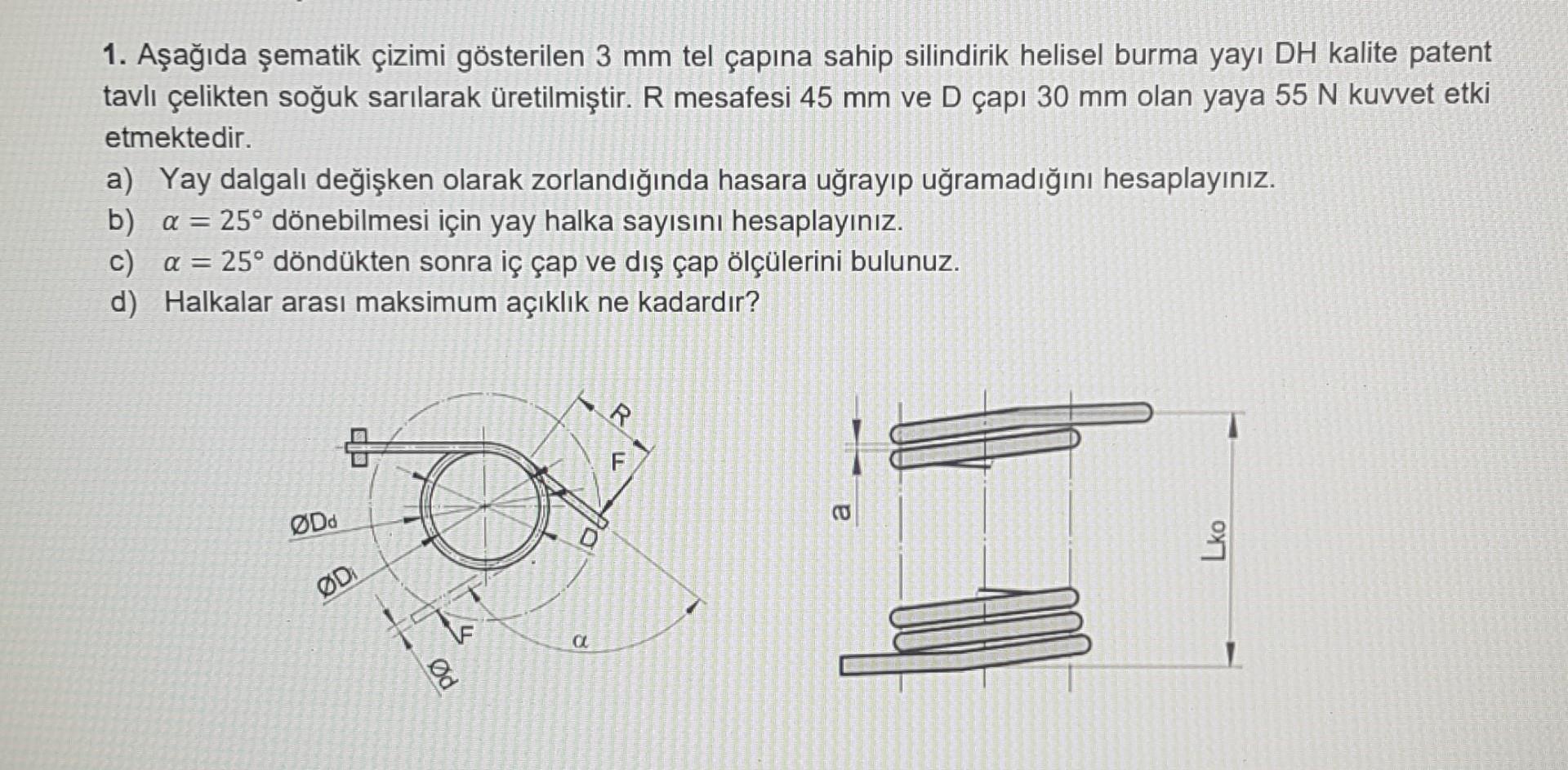 Cylindrical helical torsion spring with 3 mm wire | Chegg.com
