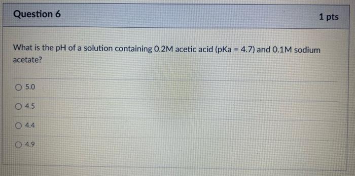Solved What is the pH of a solution containing 0.2M acetic | Chegg.com