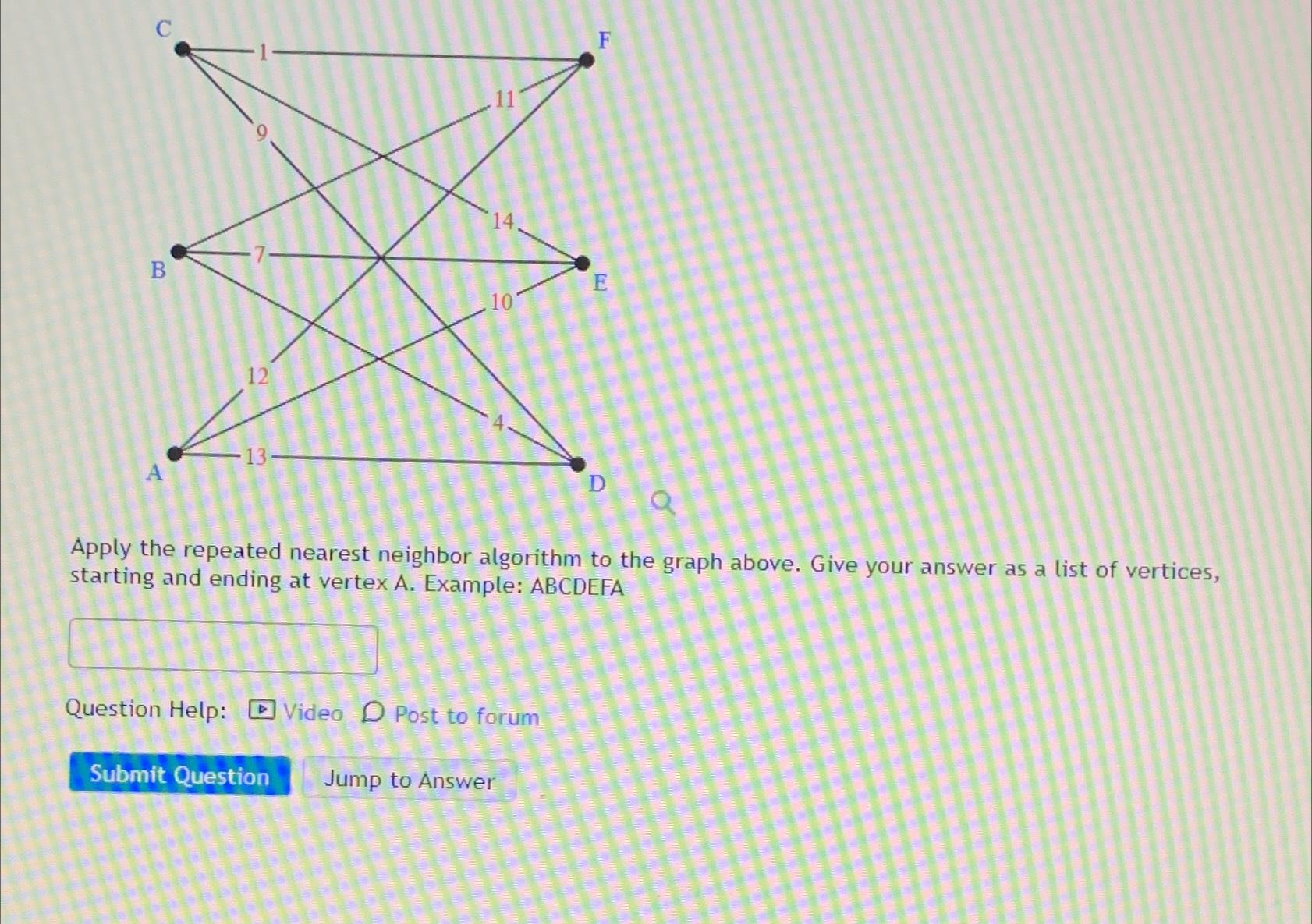 Solved Apply the repeated nearest neighbor algorithm to the | Chegg.com