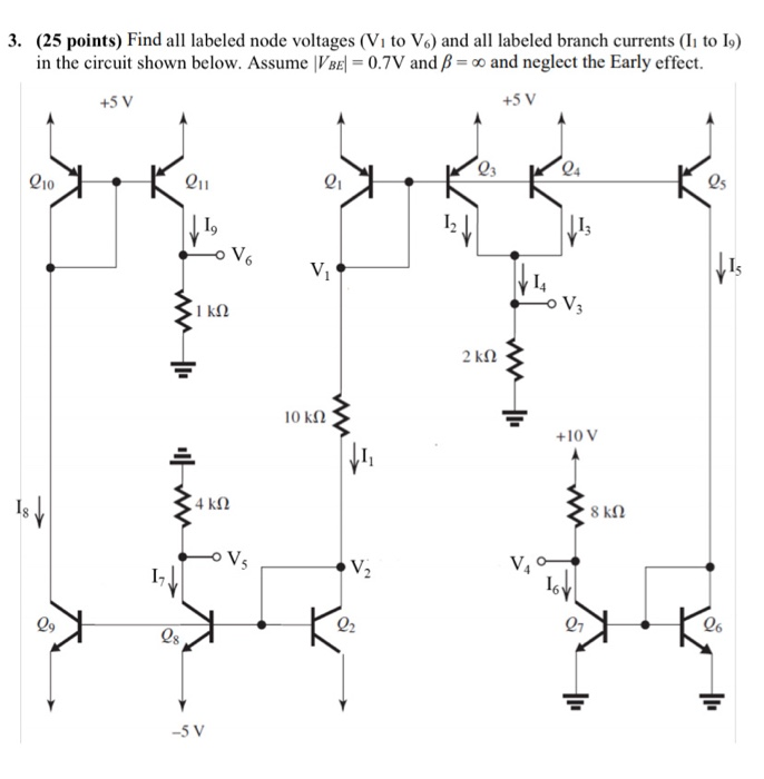 Solved 3. (25 points) Find all labeled node voltages (Vito | Chegg.com