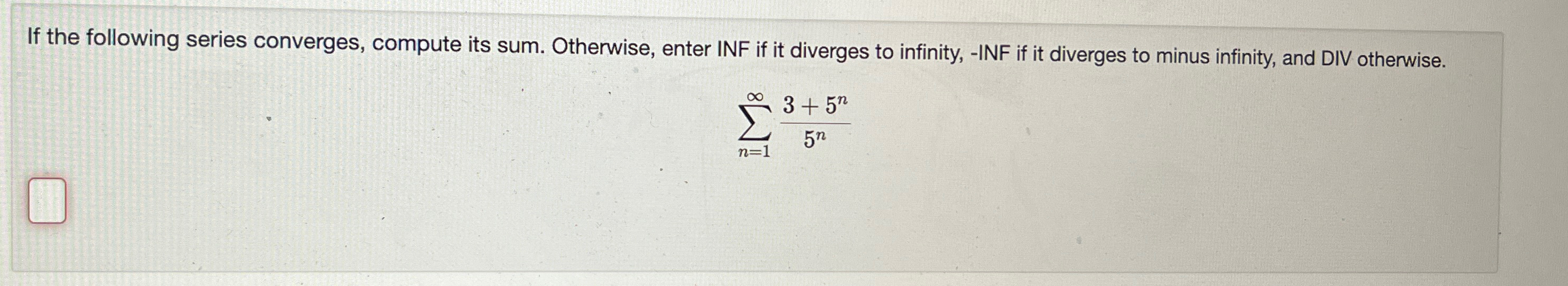 Solved If the following series converges, compute its sum. | Chegg.com