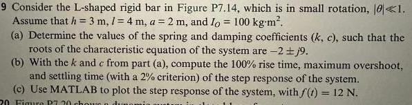 Solved 9 Consider the L-shaped rigid bar in Figure P7.14, | Chegg.com