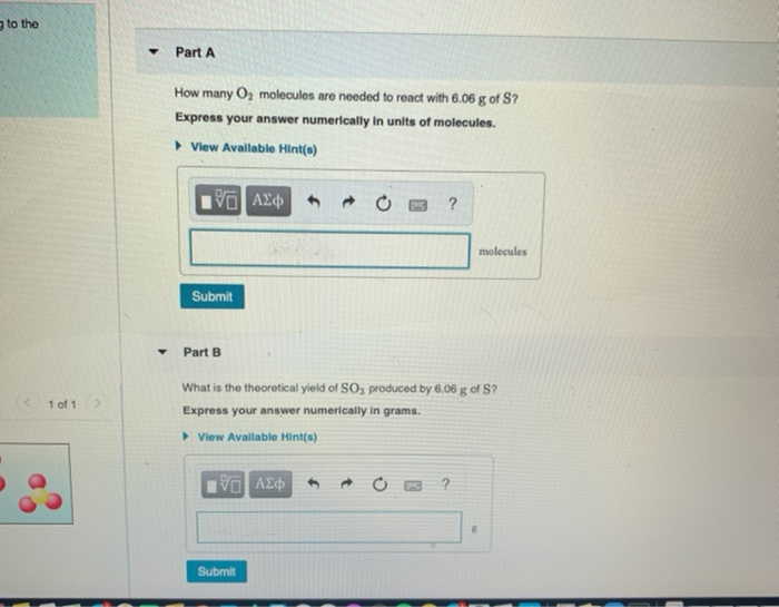 Solved to the Part A How many O2 molecules are needed to | Chegg.com