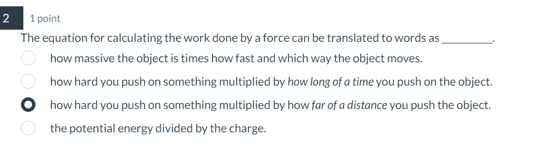Solved 2 pointThe equation for calculating the work done by | Chegg.com Solved 2 pointThe equation for calculating the work done by | Chegg.com