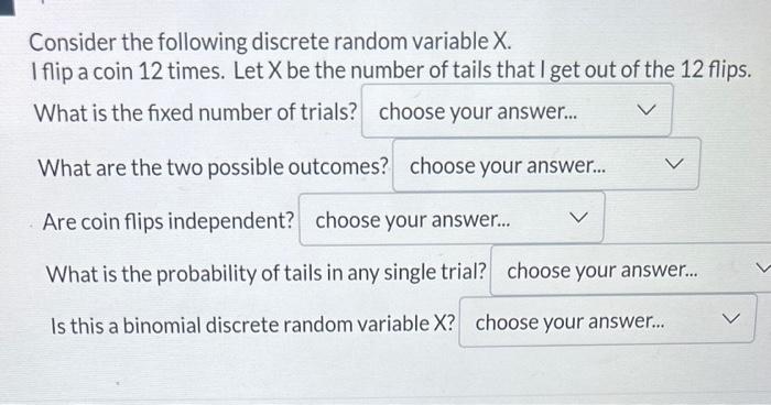 Solved Consider the following discrete random variable X. I | Chegg.com