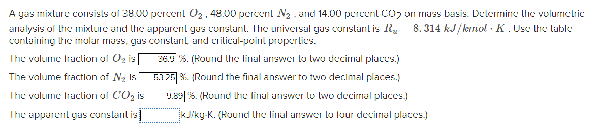 Solved A gas mixture consists of 38.00 ﻿percent O2,48.00 | Chegg.com