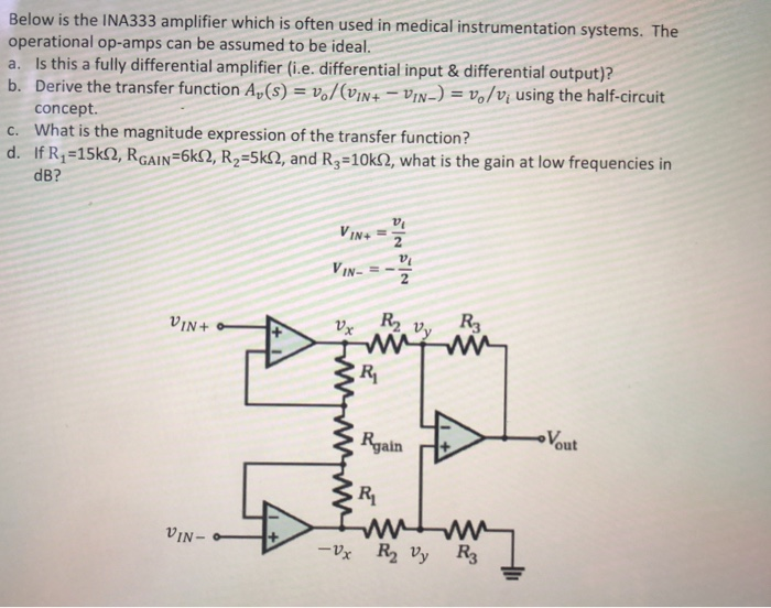 Solved Below is the INA333 amplifier which is often used in | Chegg.com