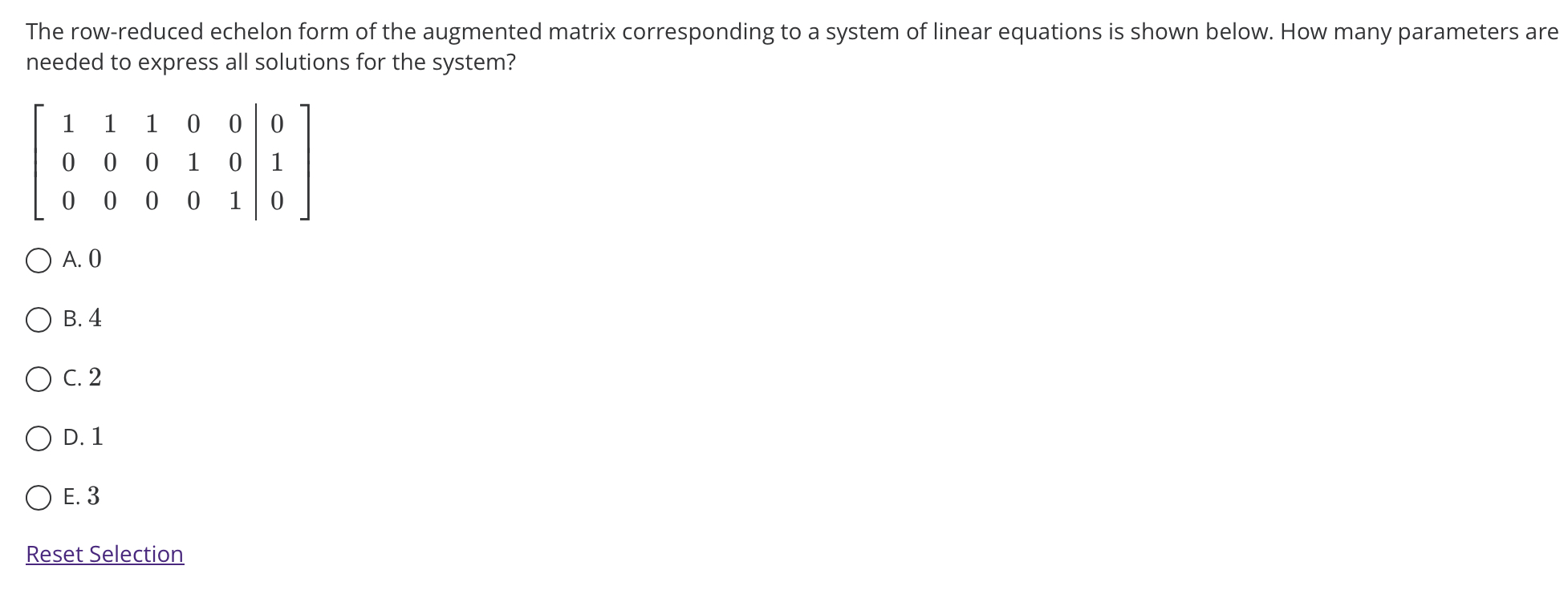 Solved The row-reduced echelon form of the augmented matrix | Chegg.com