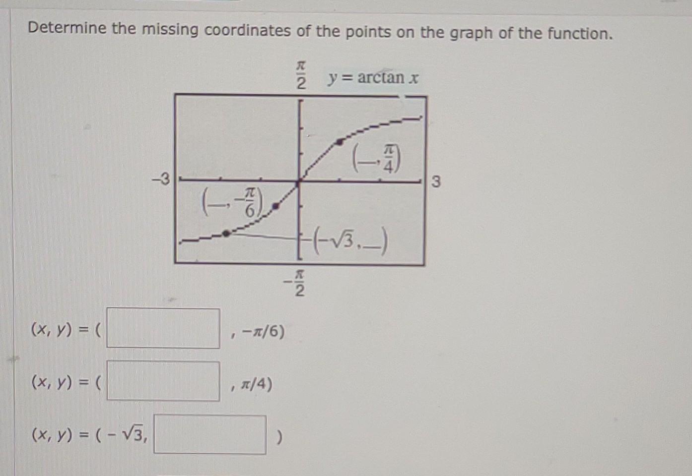 Solved Determine The Missing Coordinates Of The Points On 0059