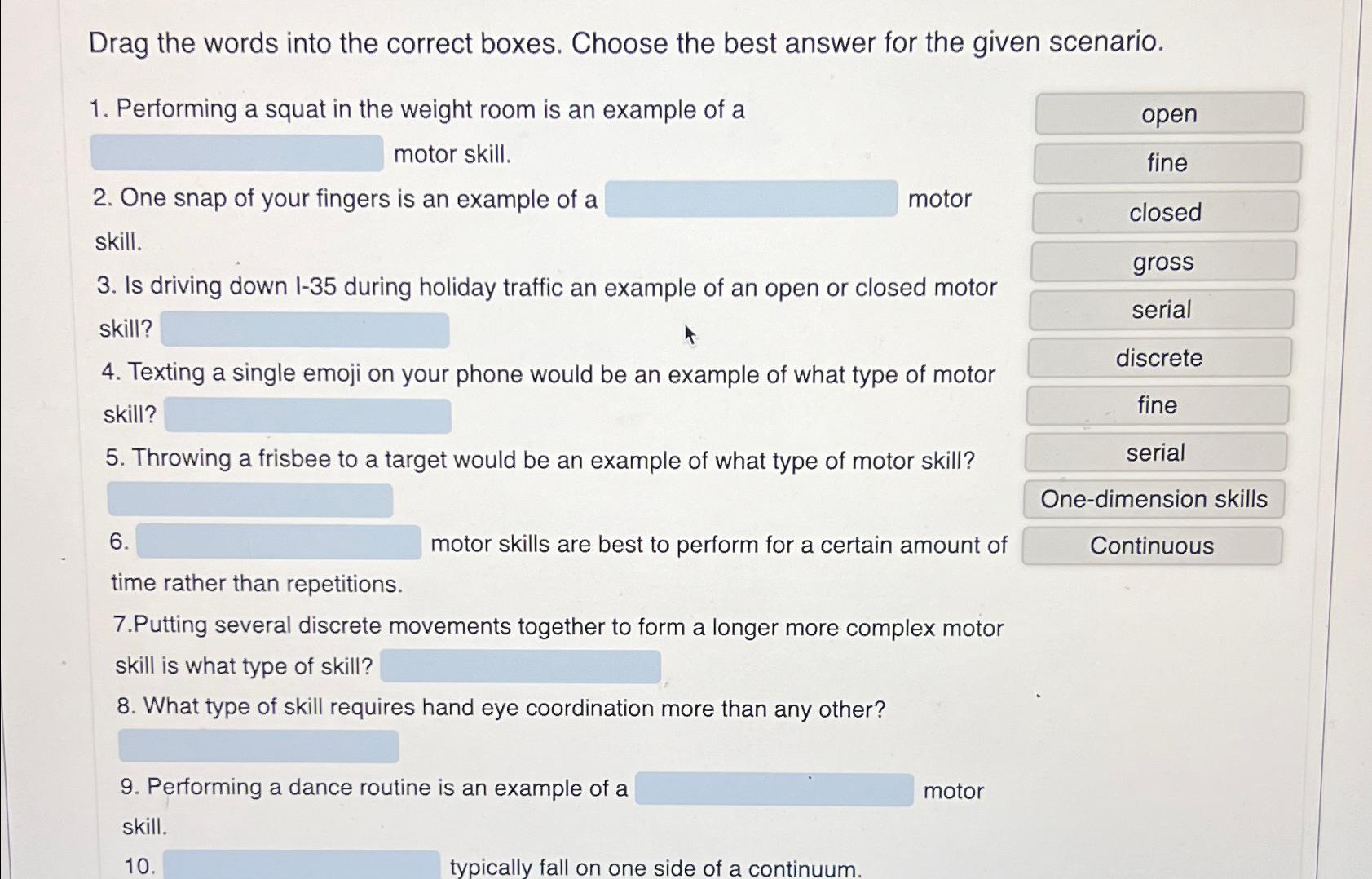 Solved Drag the words into the correct boxes. Choose the | Chegg.com
