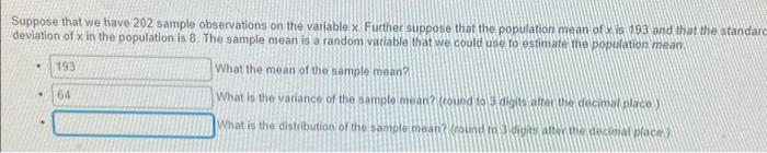 Solved Suppose that we have 202 sample observations on the | Chegg.com