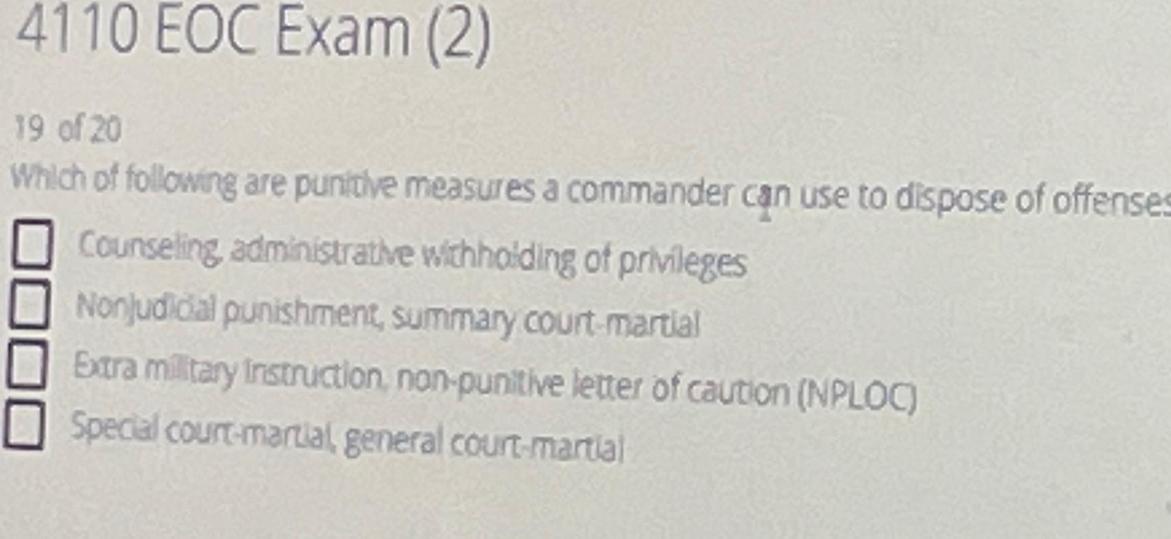 Solved 4110 ﻿EOC Exam (2)19 ﻿of 20Which of following are | Chegg.com