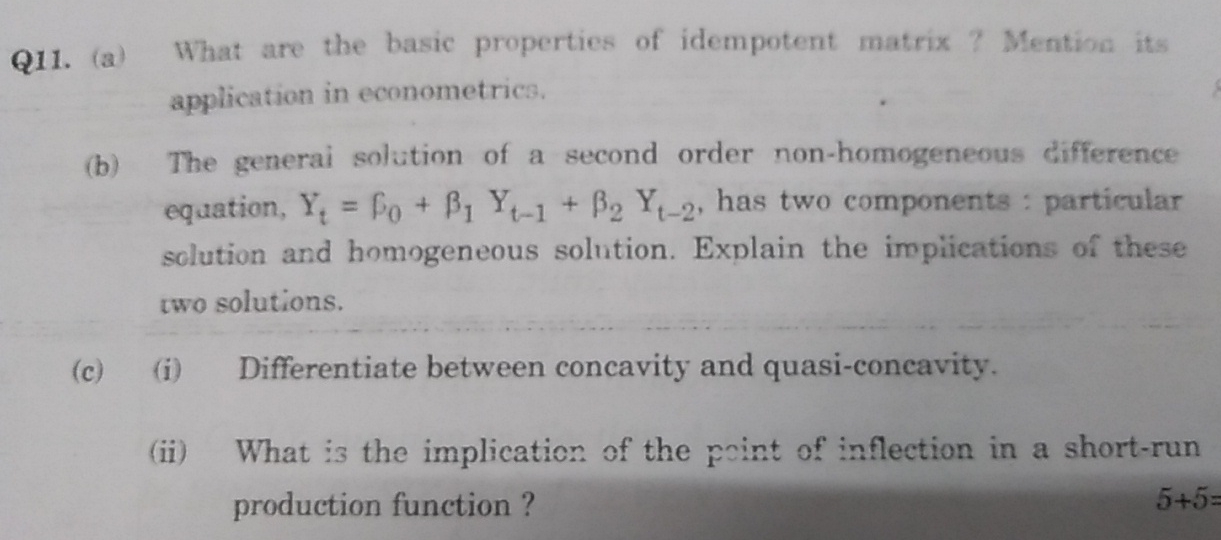 Solved Q11. (a) ﻿What are the basic properties of idempotent | Chegg.com