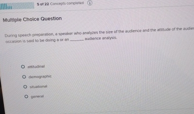 Solved 5 ﻿of 22 ﻿Concepts completed (i)Multiple Choice | Chegg.com