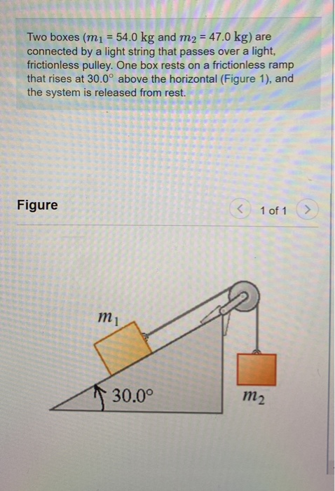 Solved Two boxes (m1 = 54.0 kg and m2 = 47.0 kg) are | Chegg.com