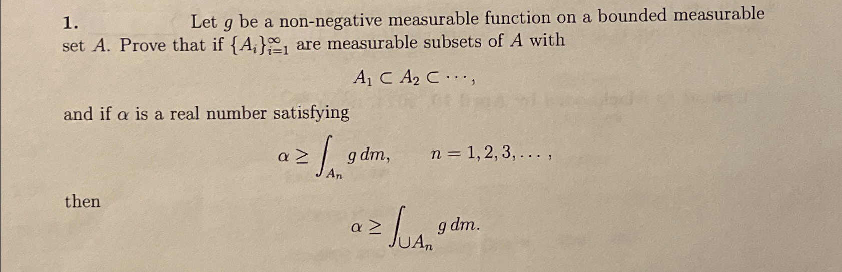 Solved Let G ﻿be A Non Negative Measurable Function On A