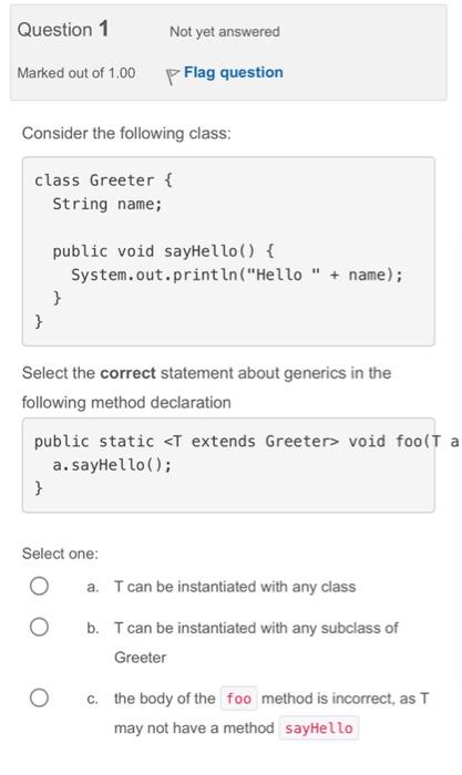 Solved Consider the following class: class Greeter \{ String | Chegg.com