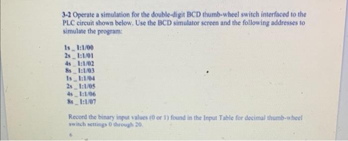 Solved 3-2 Operate a simulation for the double-digit BCD | Chegg.com