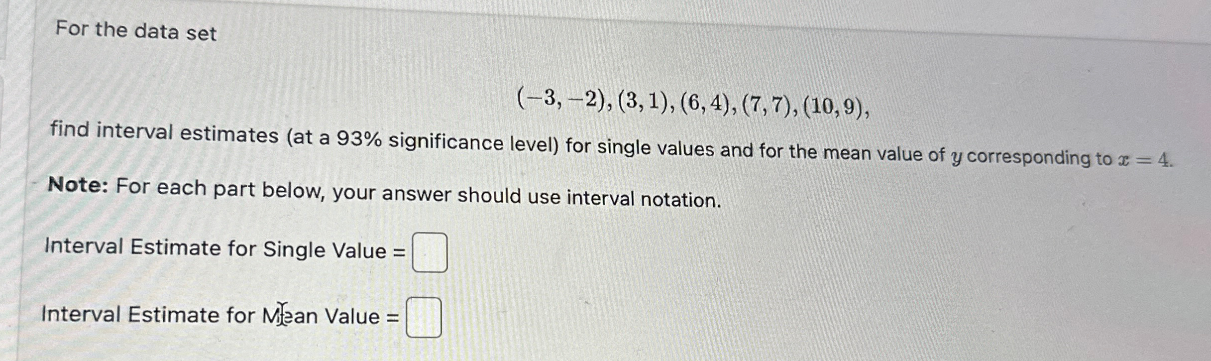 Solved For the data set(-3,-2),(3,1),(6,4),(7,7),(10,9)find | Chegg.com