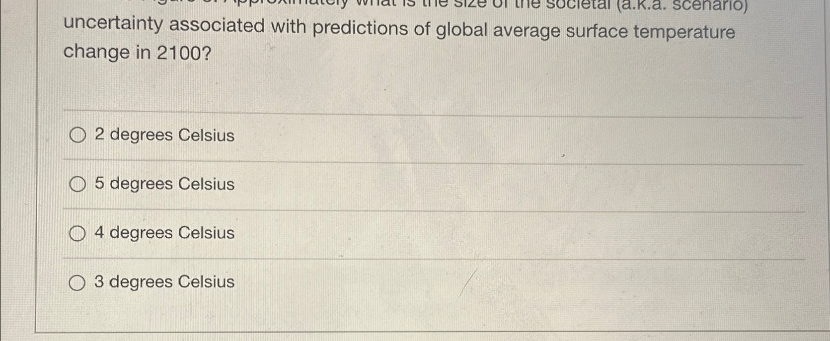 Solved uncertainty associated with predictions of global | Chegg.com