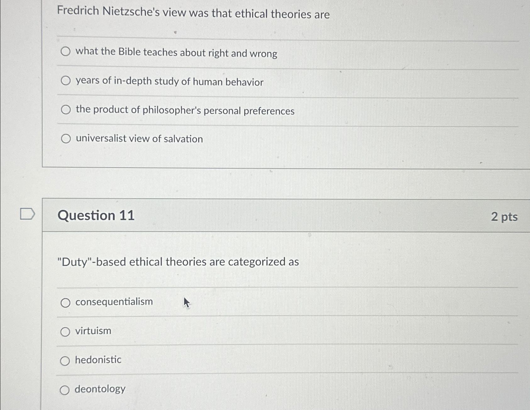 Solved Fredrich Nietzsche's view was that ethical theories | Chegg.com