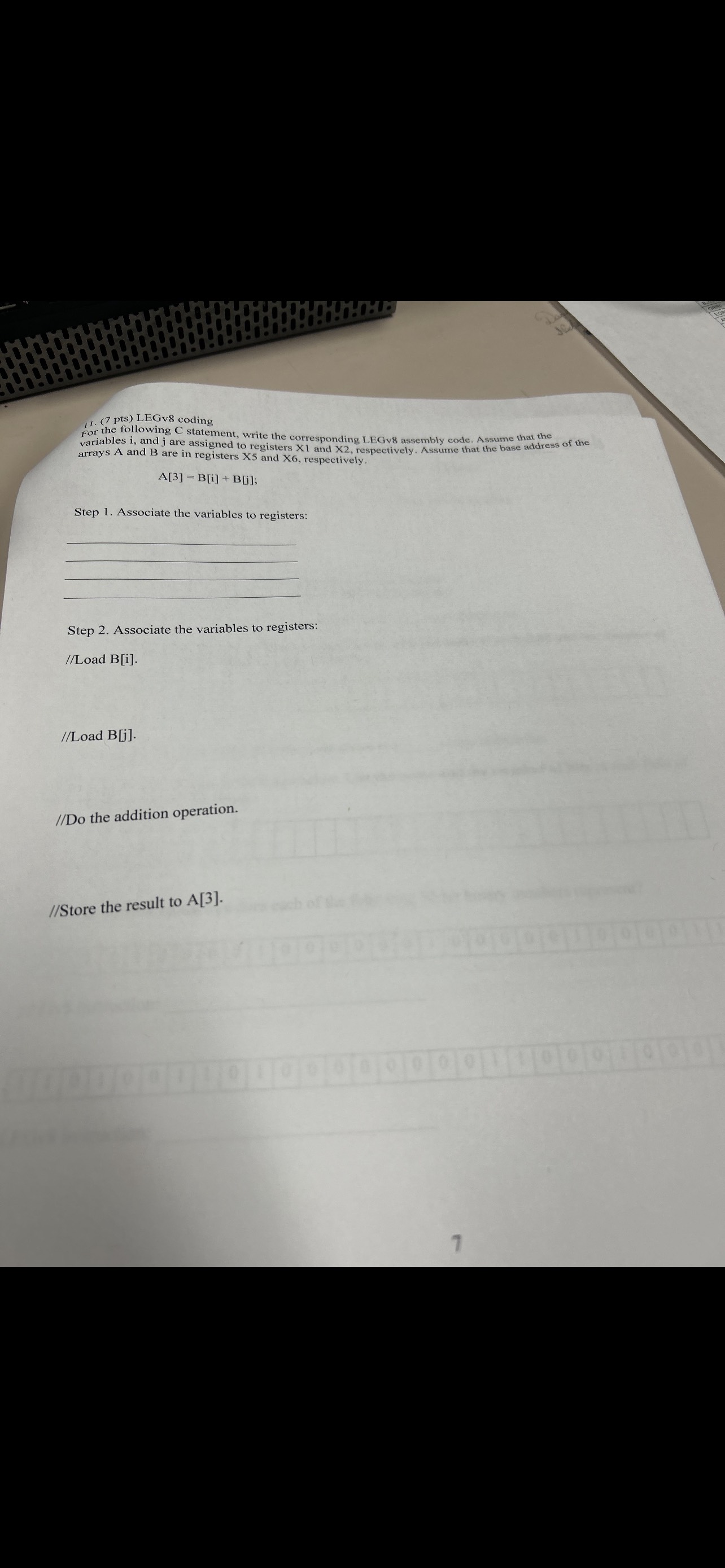 Solved (7 ﻿pts) ﻿LEGv8 ﻿codingFor the following C | Chegg.com
