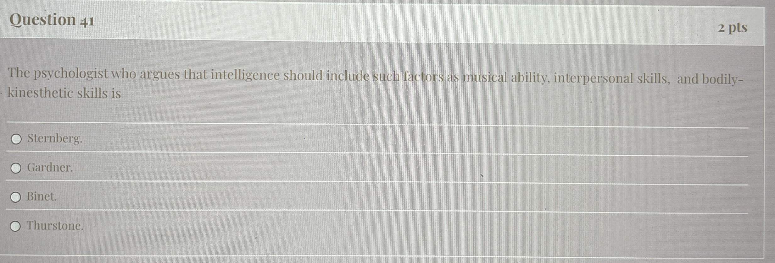 Solved Question 412 ﻿ptsThe psychologist who argues that | Chegg.com