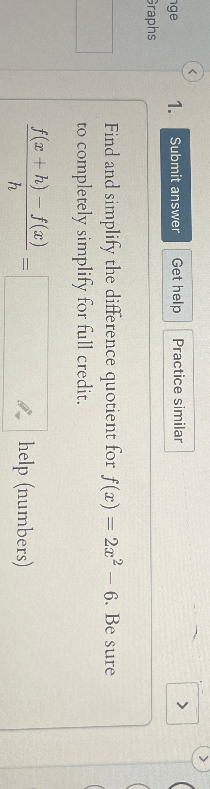 Solved Find and simplify the difference quotient for | Chegg.com