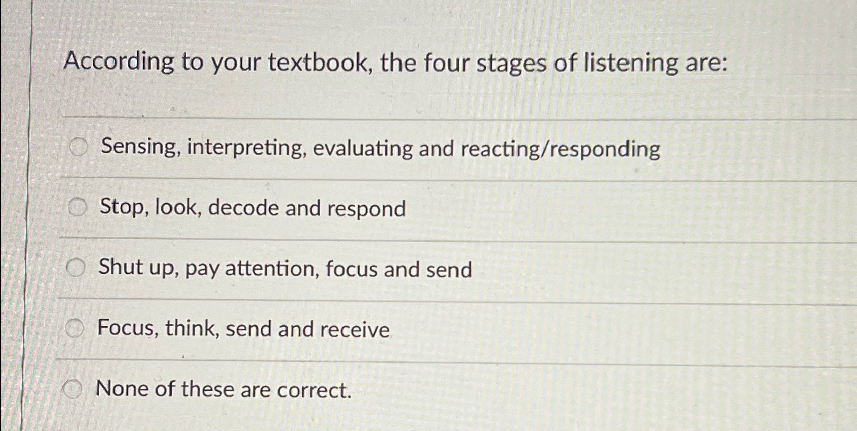 Solved According to your textbook, the four stages of | Chegg.com