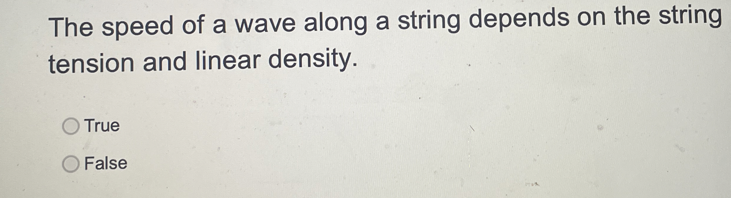 Solved The speed of a wave along a string depends on the | Chegg.com