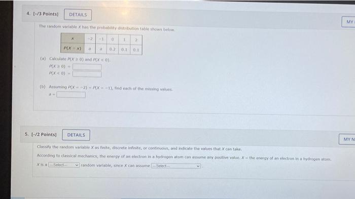 Solved The random variable X has the prebabiliey | Chegg.com
