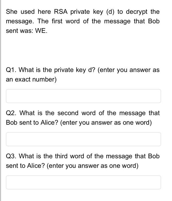 Solved Bob sent Alice an encrypted message. The message | Chegg.com