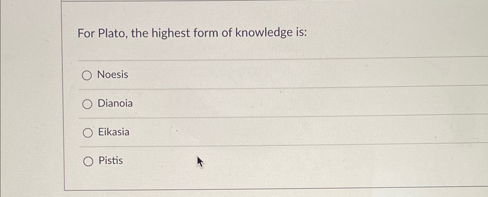 Solved For Plato, the highest form of knowledge | Chegg.com