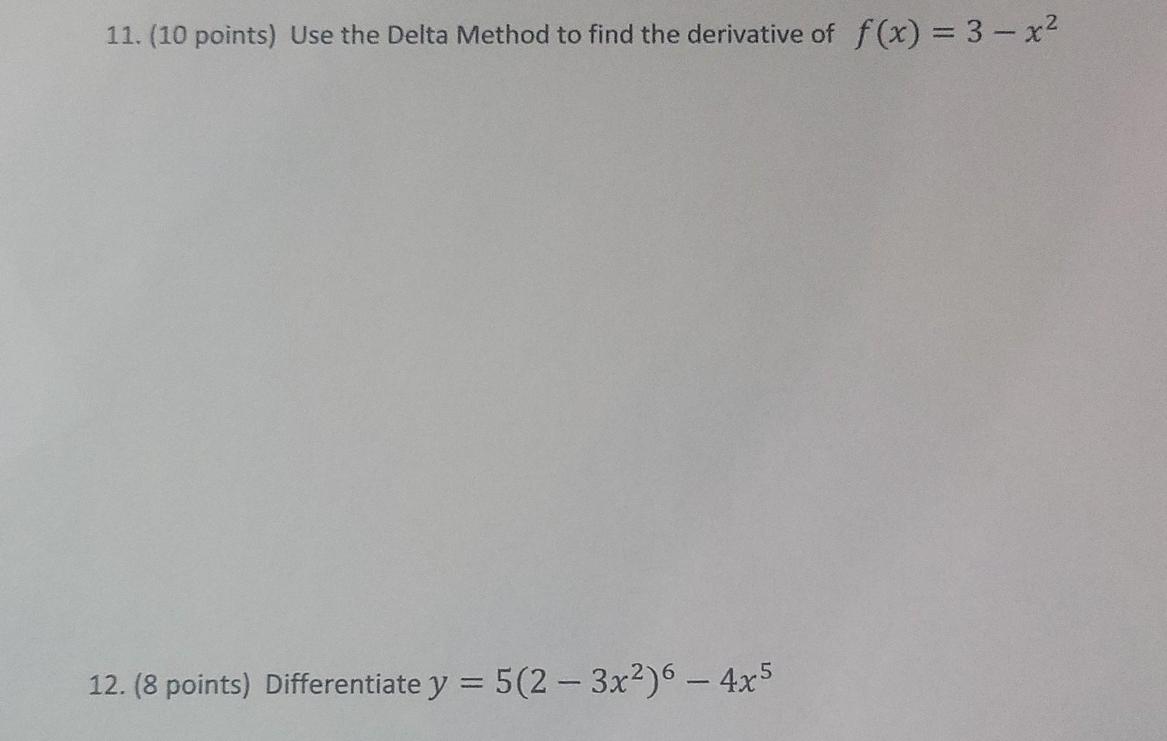 Solved 11. (10 points) Use the Delta Method to find the | Chegg.com