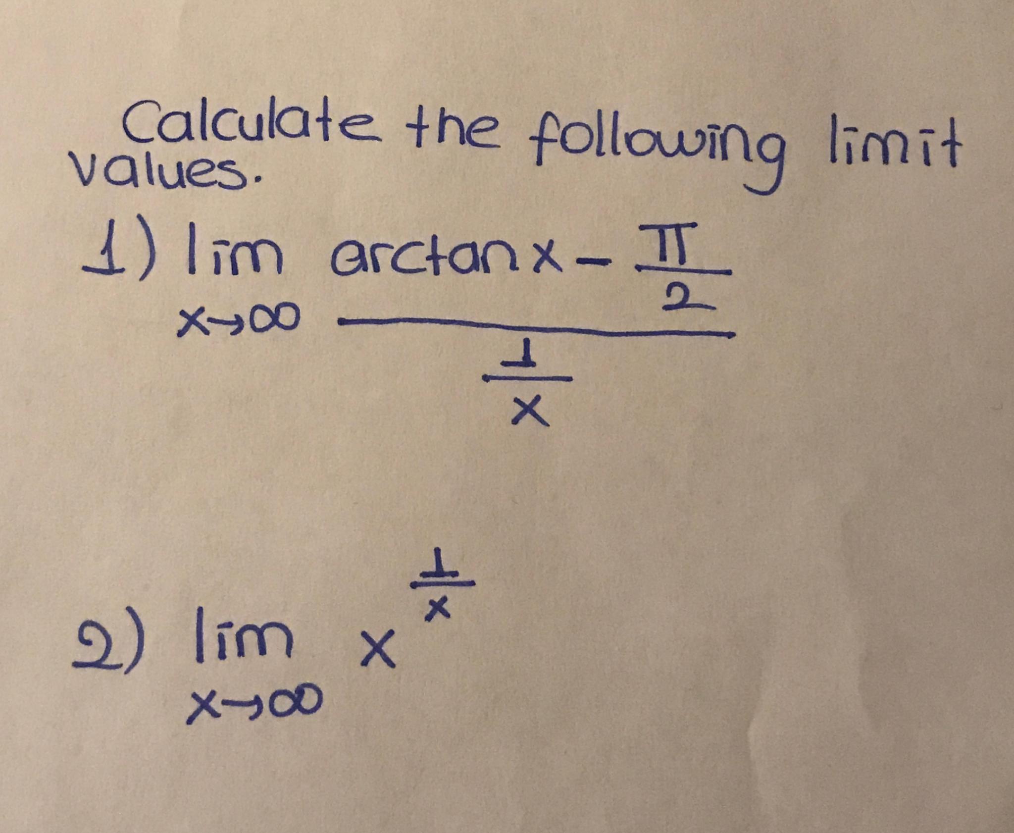 Solved Calculate the following limit values. | Chegg.com