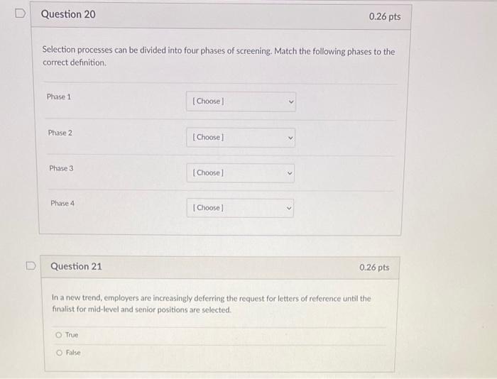 Solved Selection processes can be divided into four phases | Chegg.com