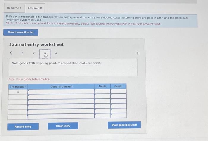 Solved For each transaction of Sealy Company, (a) determine | Chegg.com