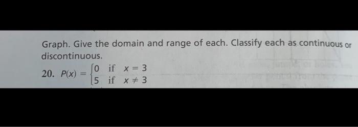 Solved Graph. Give the domain and range of each. Classify | Chegg.com