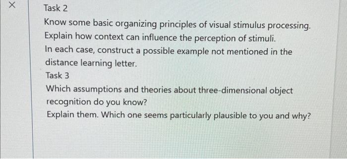 Solved Task 2 Know some basic organizing principles of | Chegg.com