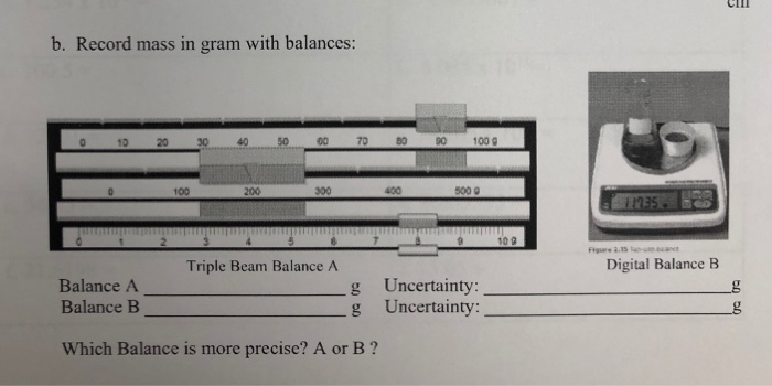 um b. Record mass in gram with balances: 10 20 30 40 | Chegg.com