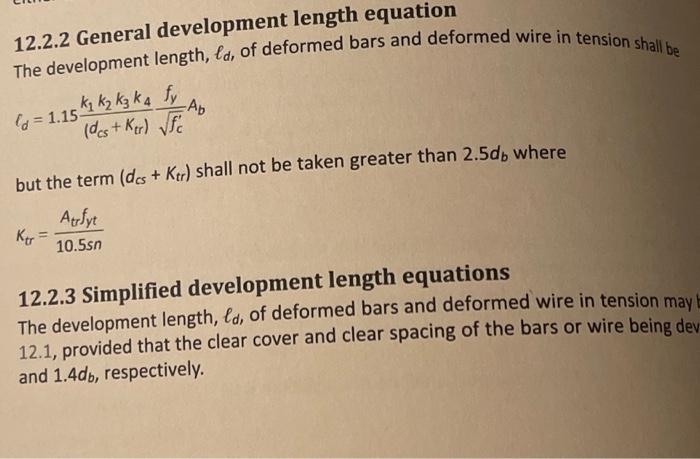 Solved Using the simplified method of development length | Chegg.com