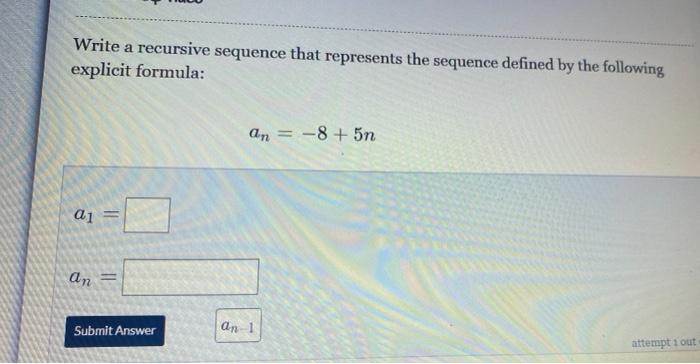 Solved a Write a recursive sequence that represents the | Chegg.com
