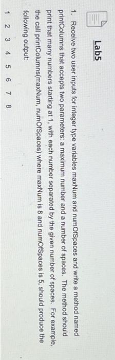 Solved Lab5 1. Receive two user inputs for integer type | Chegg.com