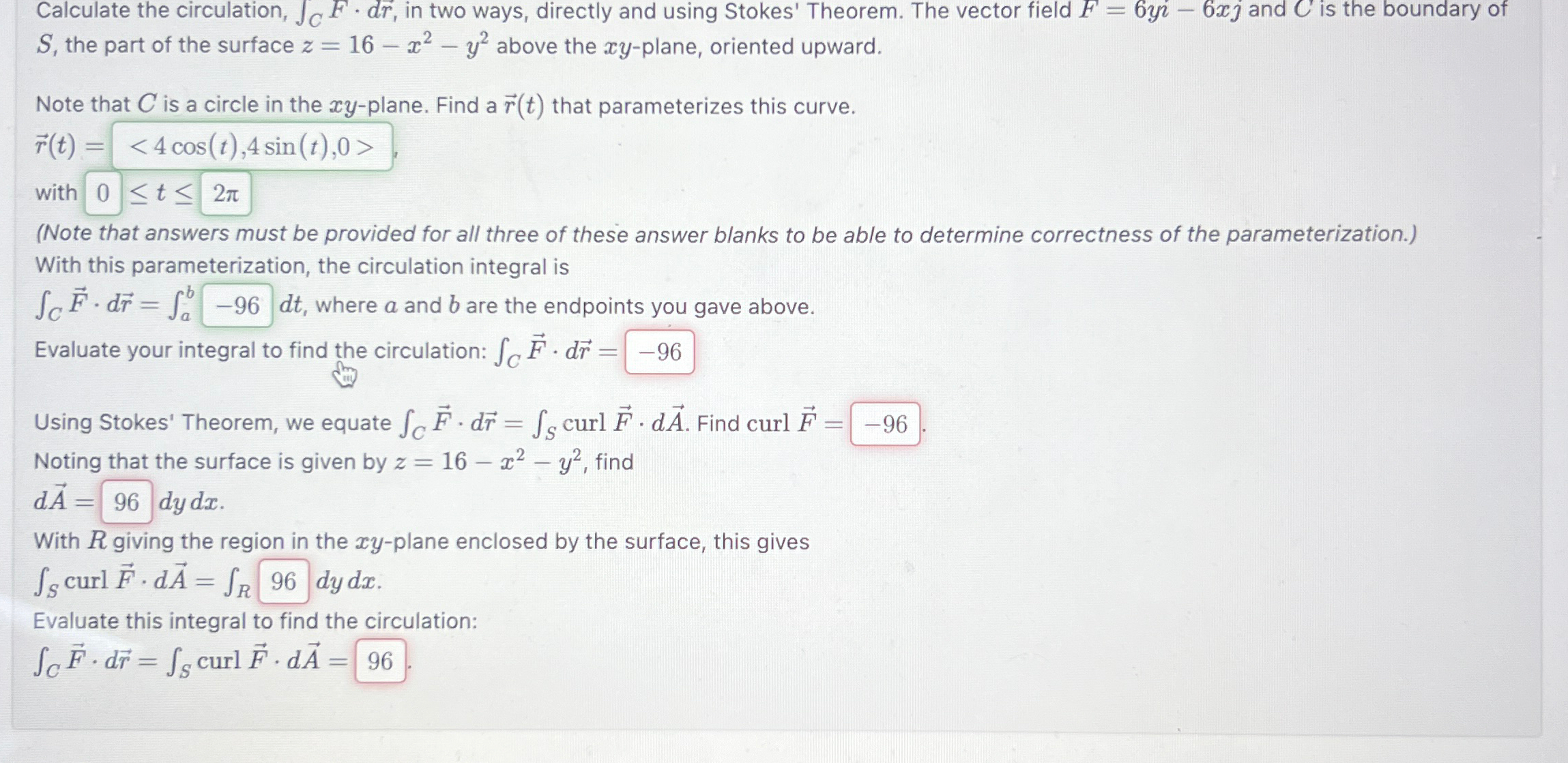 Solved Calculate the circulation, ∫C﻿F*dvec(r), ﻿in two | Chegg.com