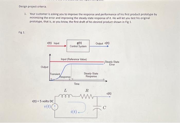 Solved Design project criteria. 1. Your customer is asking | Chegg.com