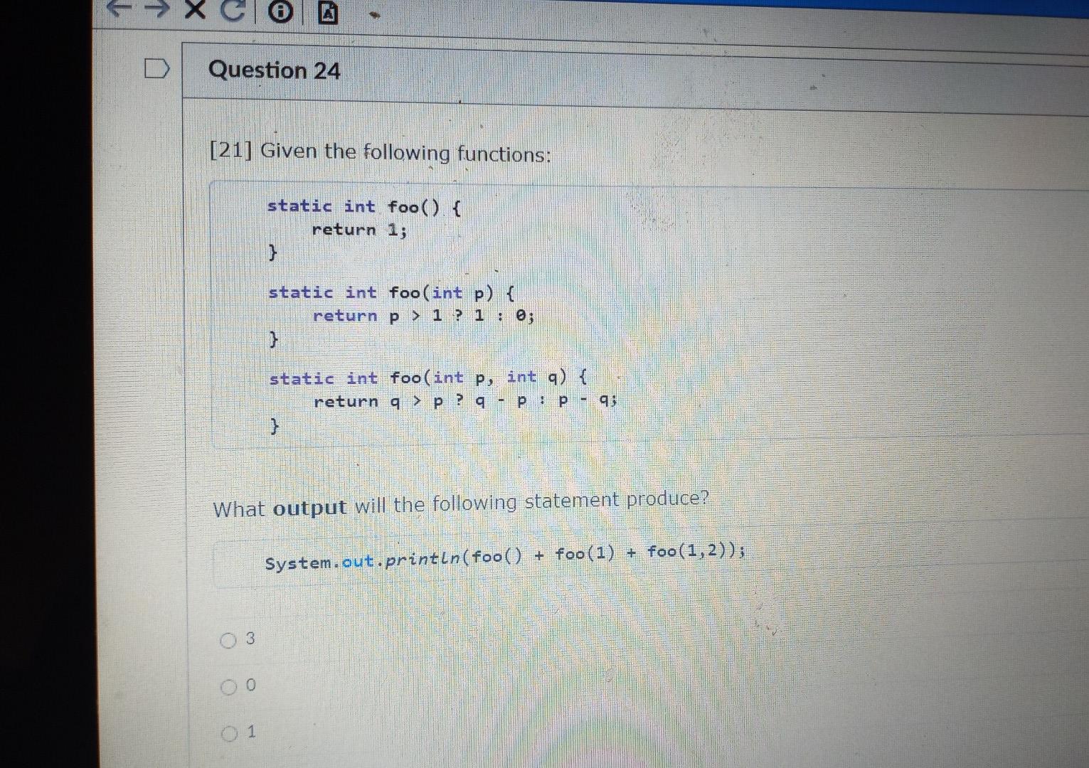 Solved 1 x Question 24 [21] Given the following functions: | Chegg.com