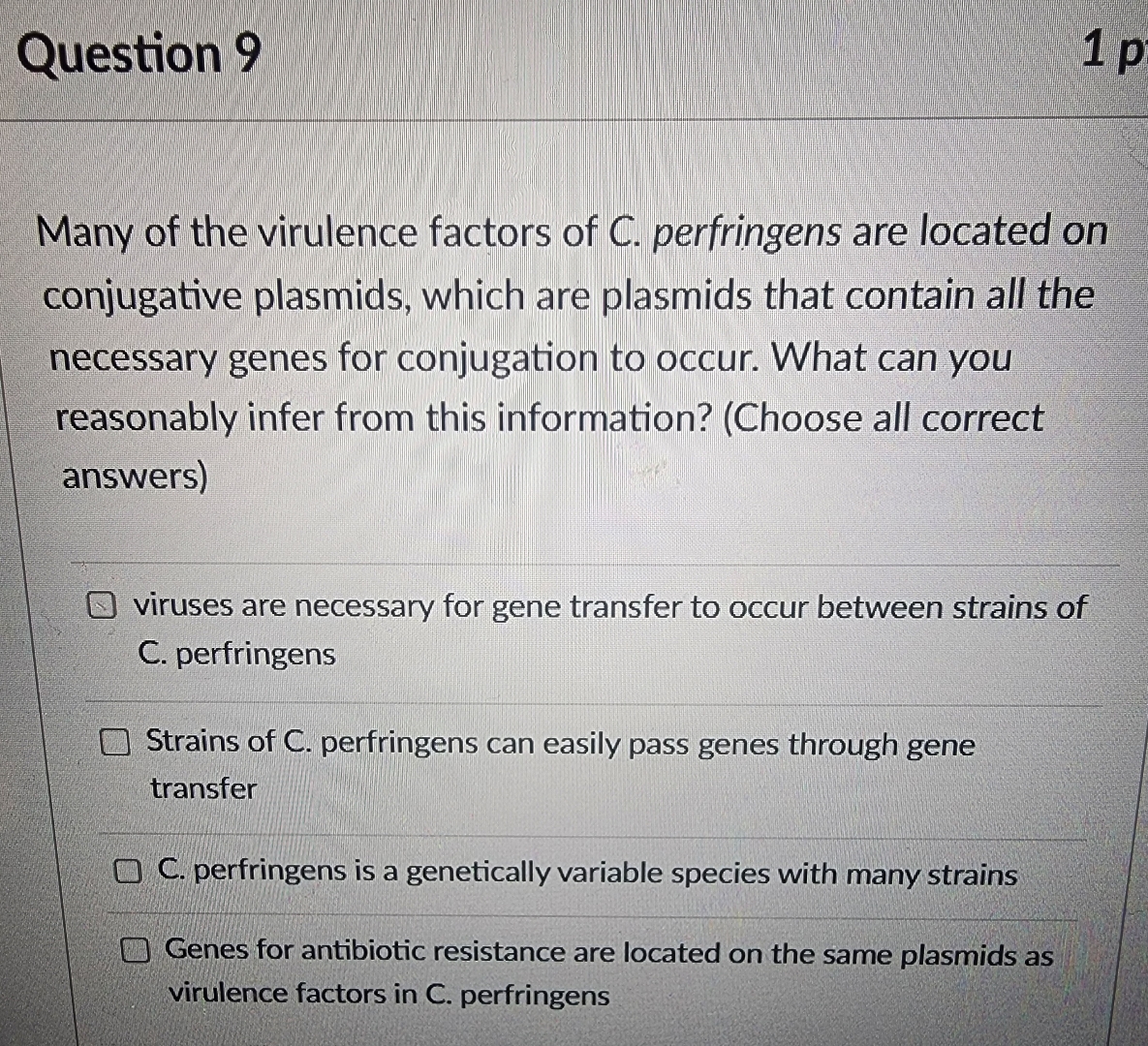 Solved Question 9Many of the virulence factors of C. | Chegg.com